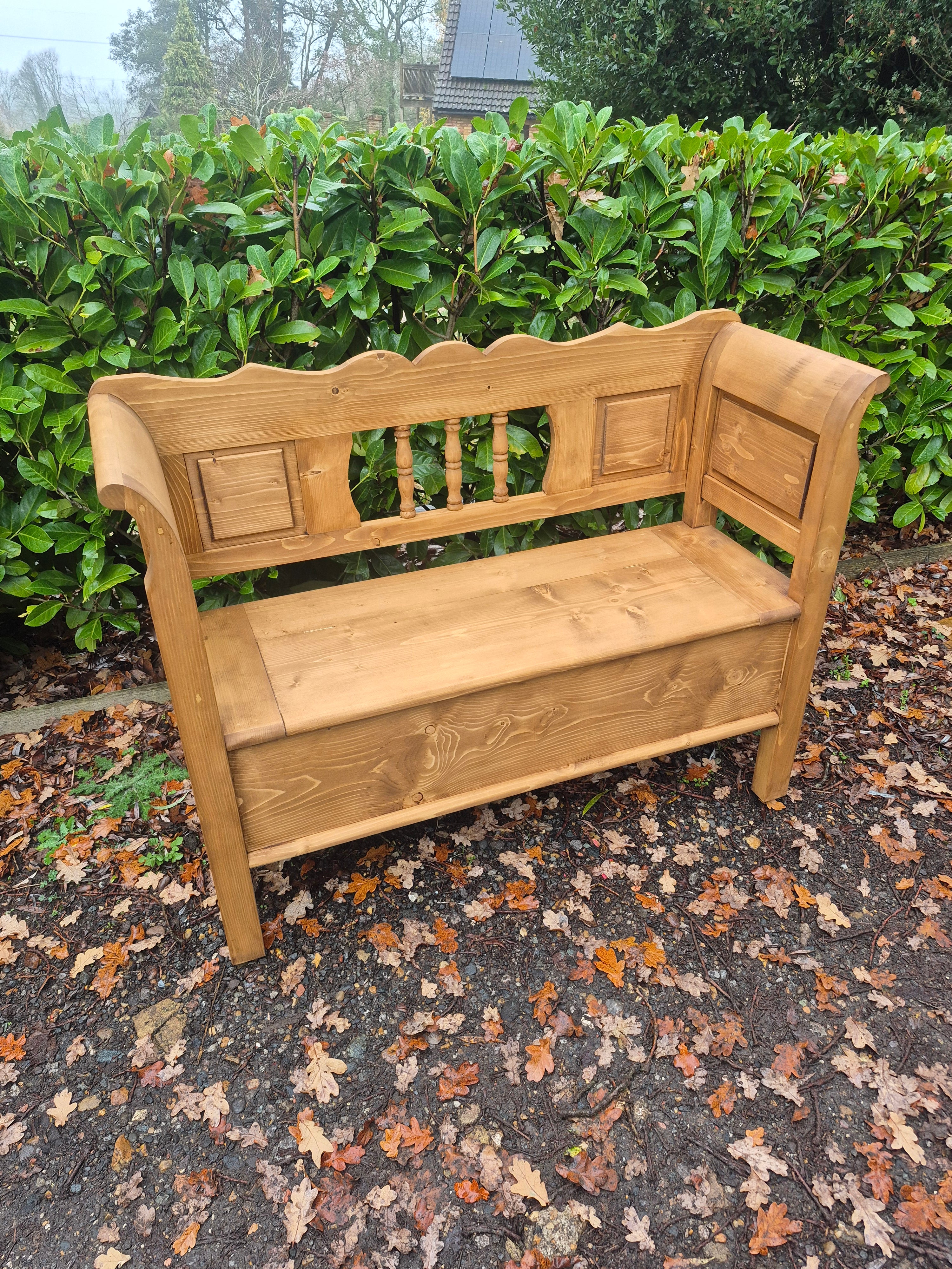 Pine Bench Settle, Shoe Box, Toy Box, Hall Bench – Owen Pine & Oak ...